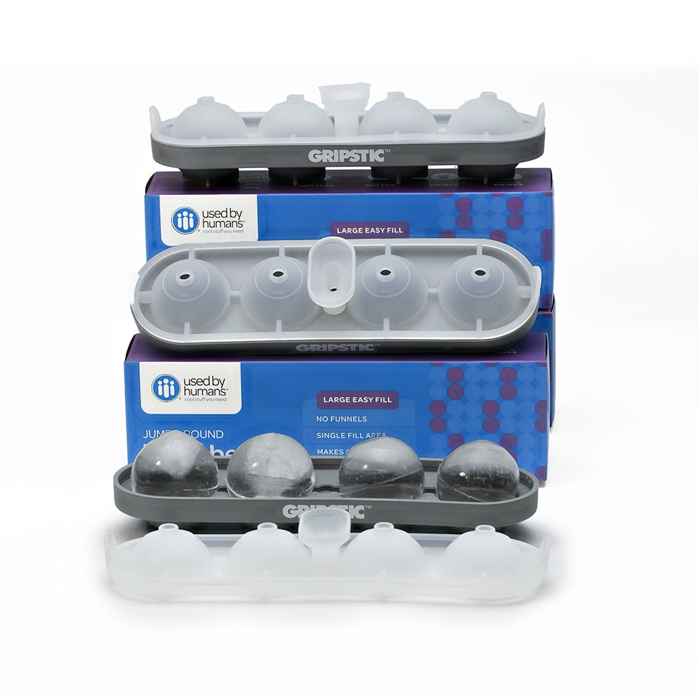 Silicone Ice Cube Tray Set of 3 - Makes (12) 2" Round Ice Balls — GRIPSTIC