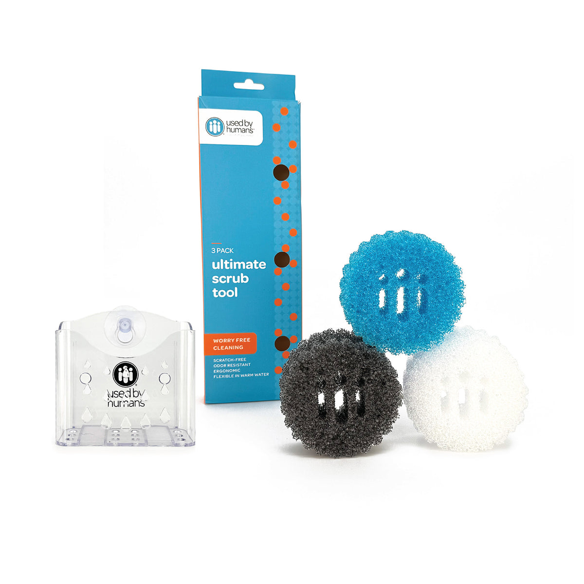 Bundle and Save - Ultimate Scrub Tool & Holder Set (3 Sponges & 1 Hold ...